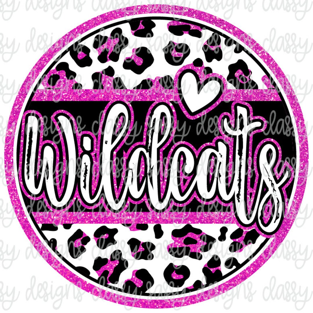 Wildcats Pink Glitter School Mascot Leopard Cheetah Animal Print ...