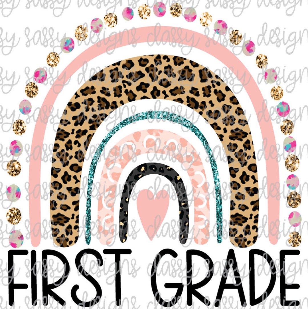 Back to School First 1st Grade Rainbow First Day PNG INSTANT DOWNLOAD ...