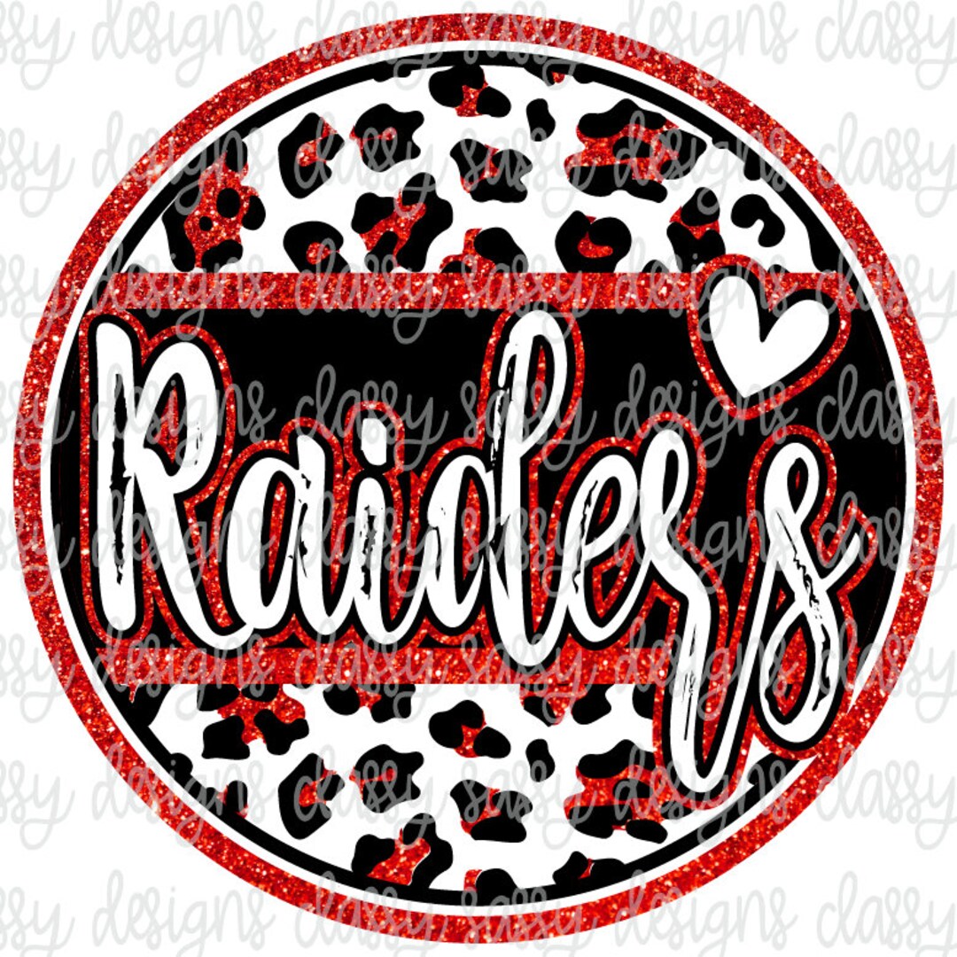 Raiders Red Glitter School Mascot Leopard Cheetah Animal Print - Etsy