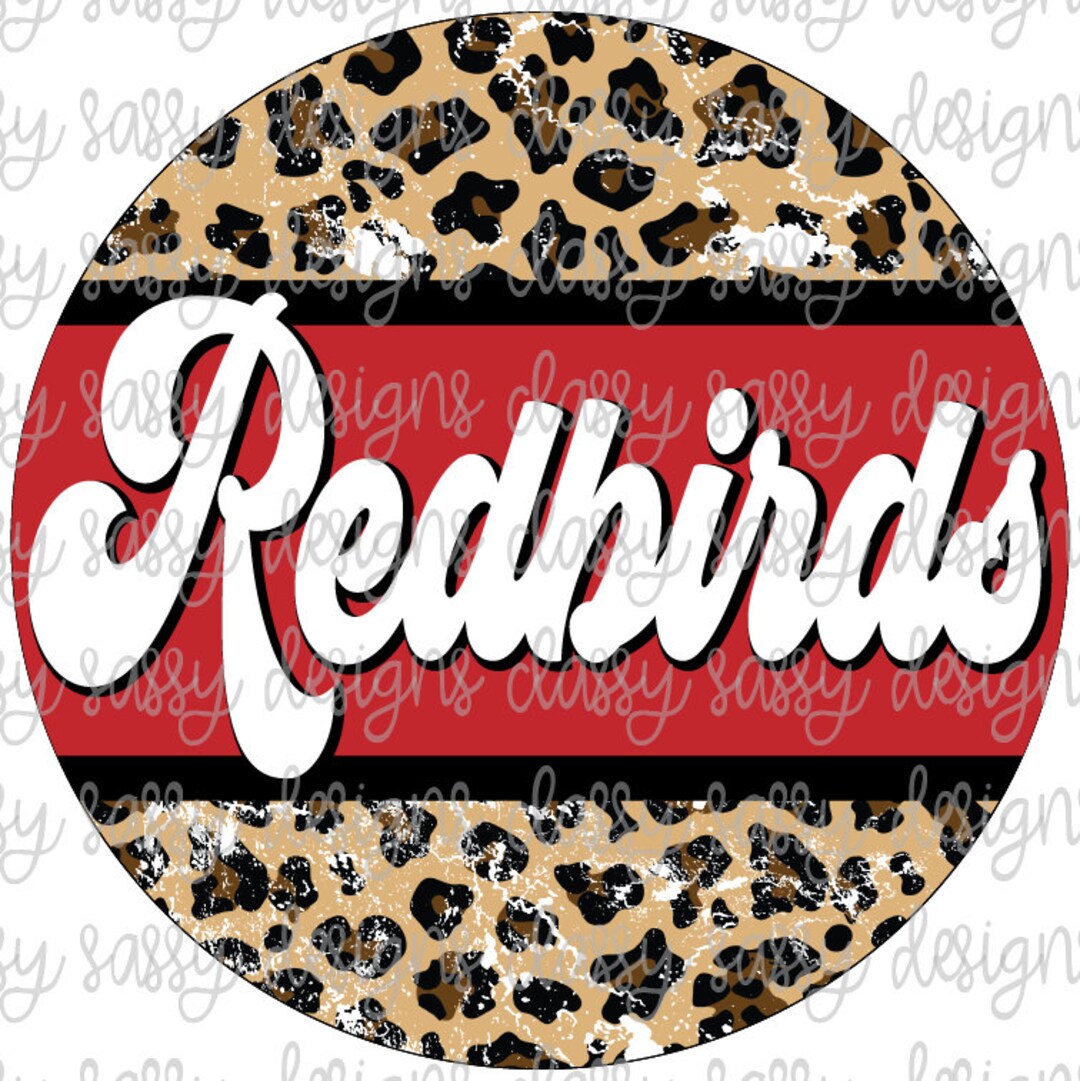 Redbirds School Mascot Leopard Cheetah Animal Print PNG INSTANT ...