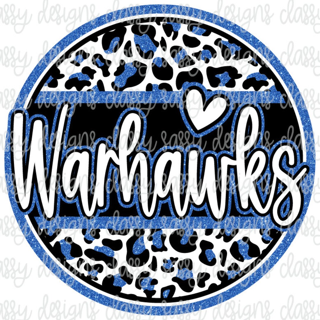 Warhawks Blue Glitter School Mascot School Spirit Team - Etsy