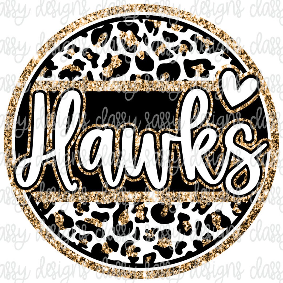 Hawks Gold Glitter School Mascot, School Spirit Png, Sports Png, Svg ...
