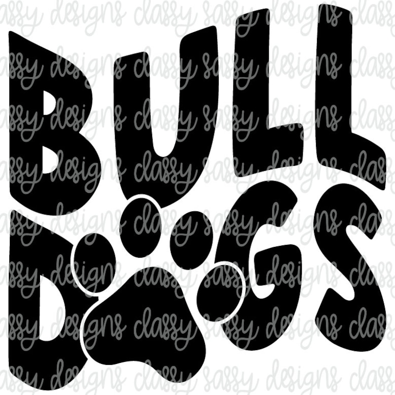 Bulldog Paw Print - Etsy