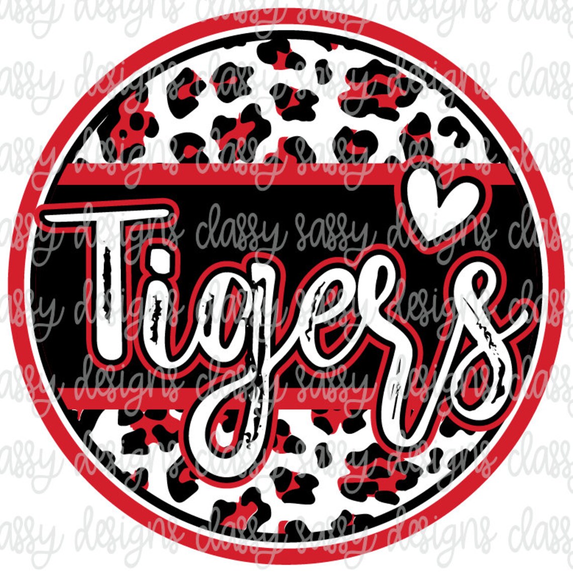 Tigers Red Glitter School Mascot Leopard Cheetah Animal Print - Etsy