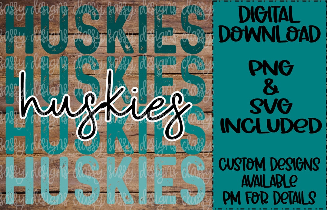 Huskies Teal School Mascot, School Spirit Png, Sports Png, Svg PNG ...
