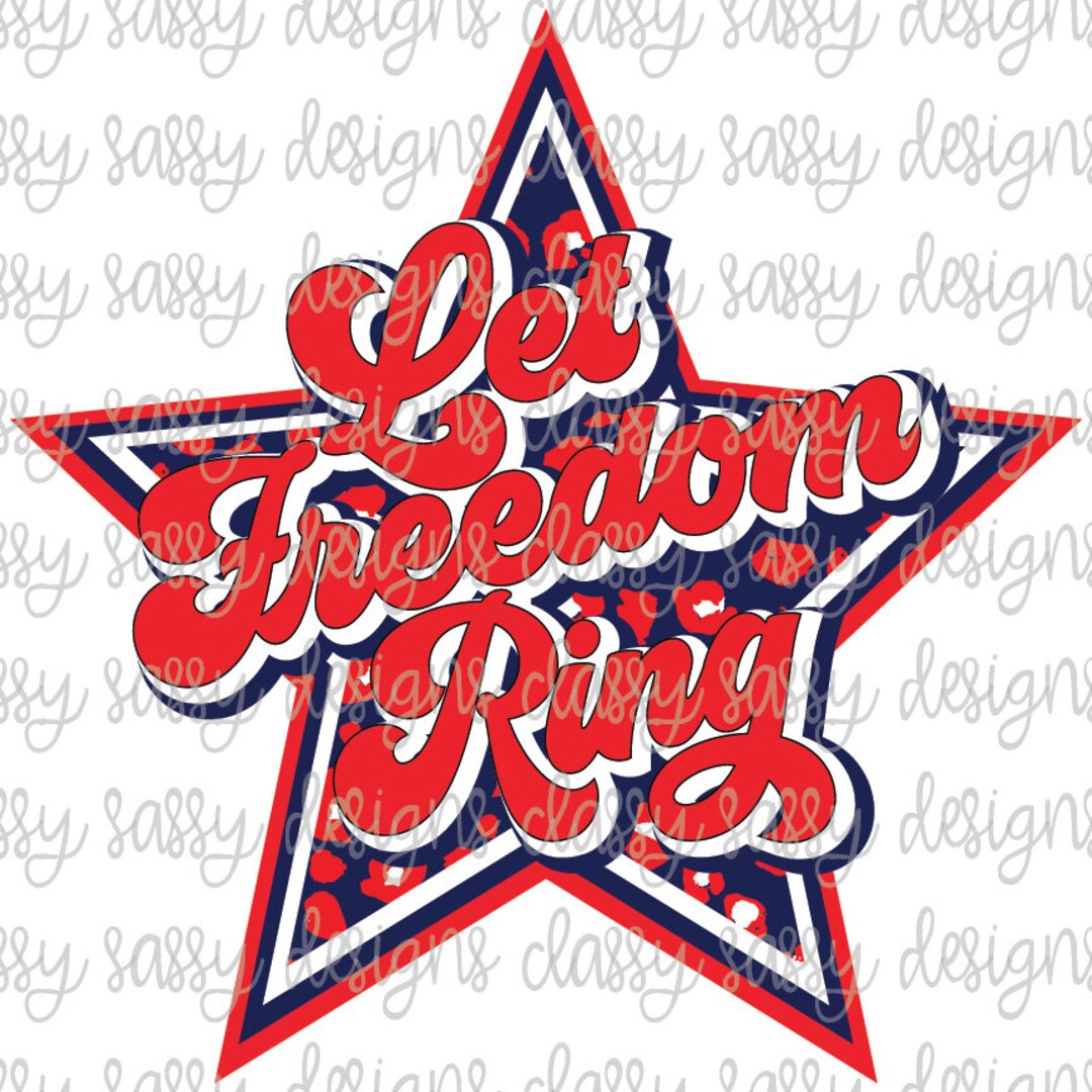 Let Freedom Ring America Red White Blue Leopard Patriotic 4th - Etsy