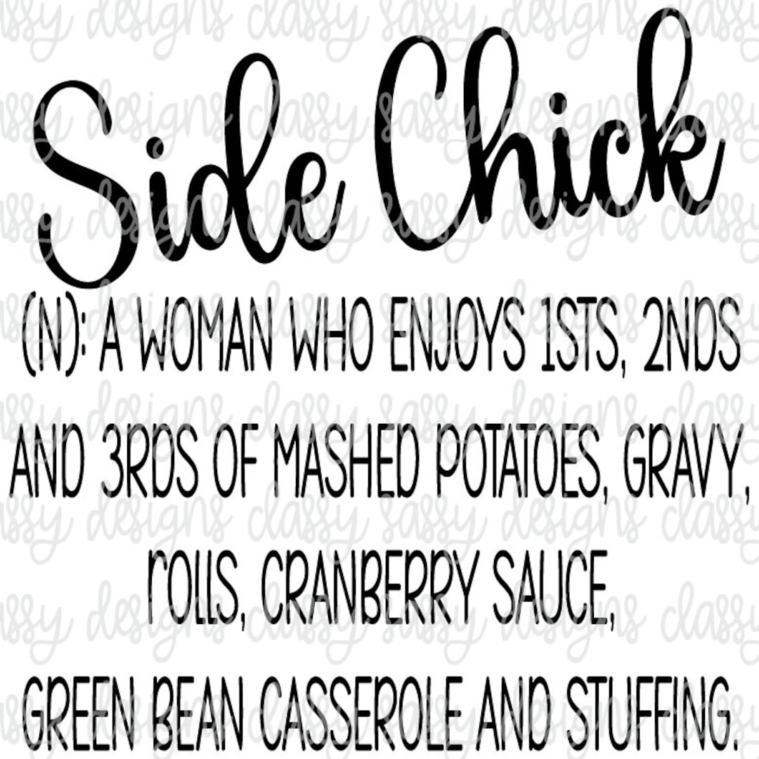 Thanksgiving Side Chick Svg PNG INSTANT DOWNLOAD Print and Cut File ...
