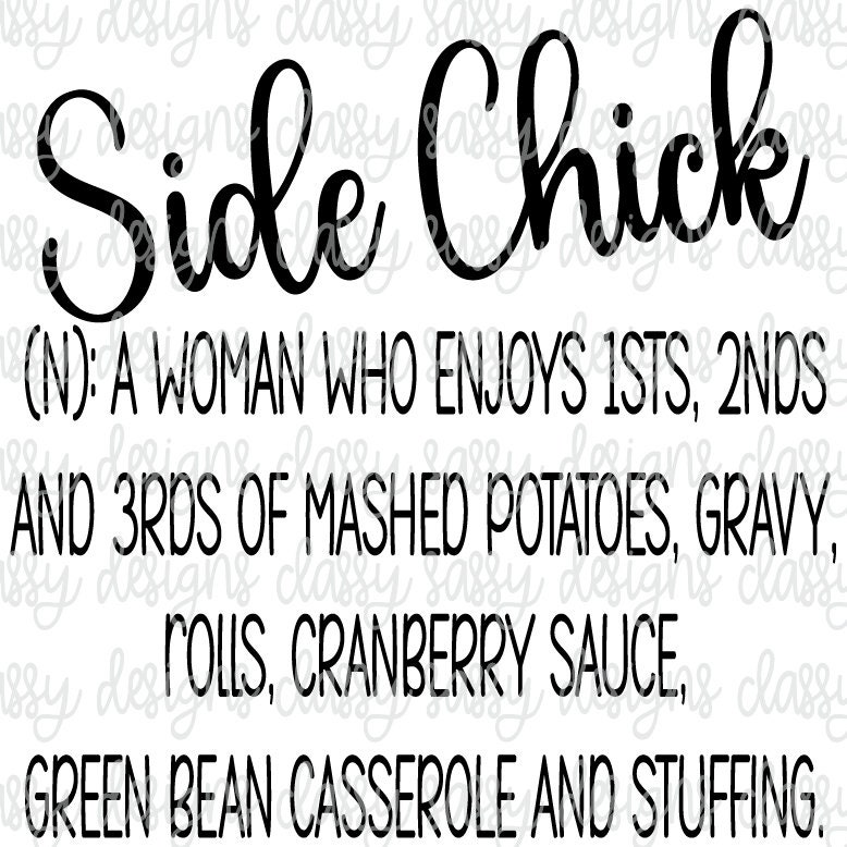 Thanksgiving Side Chick Svg PNG INSTANT DOWNLOAD Print and Cut - Etsy
