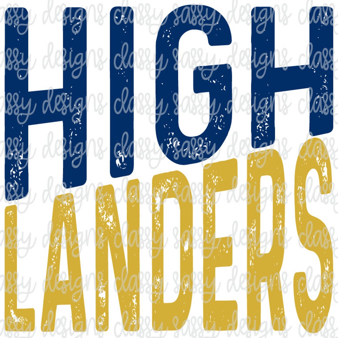 Highlanders Navy and Gold Glitter School Mascot School Spirit Svg PNG ...