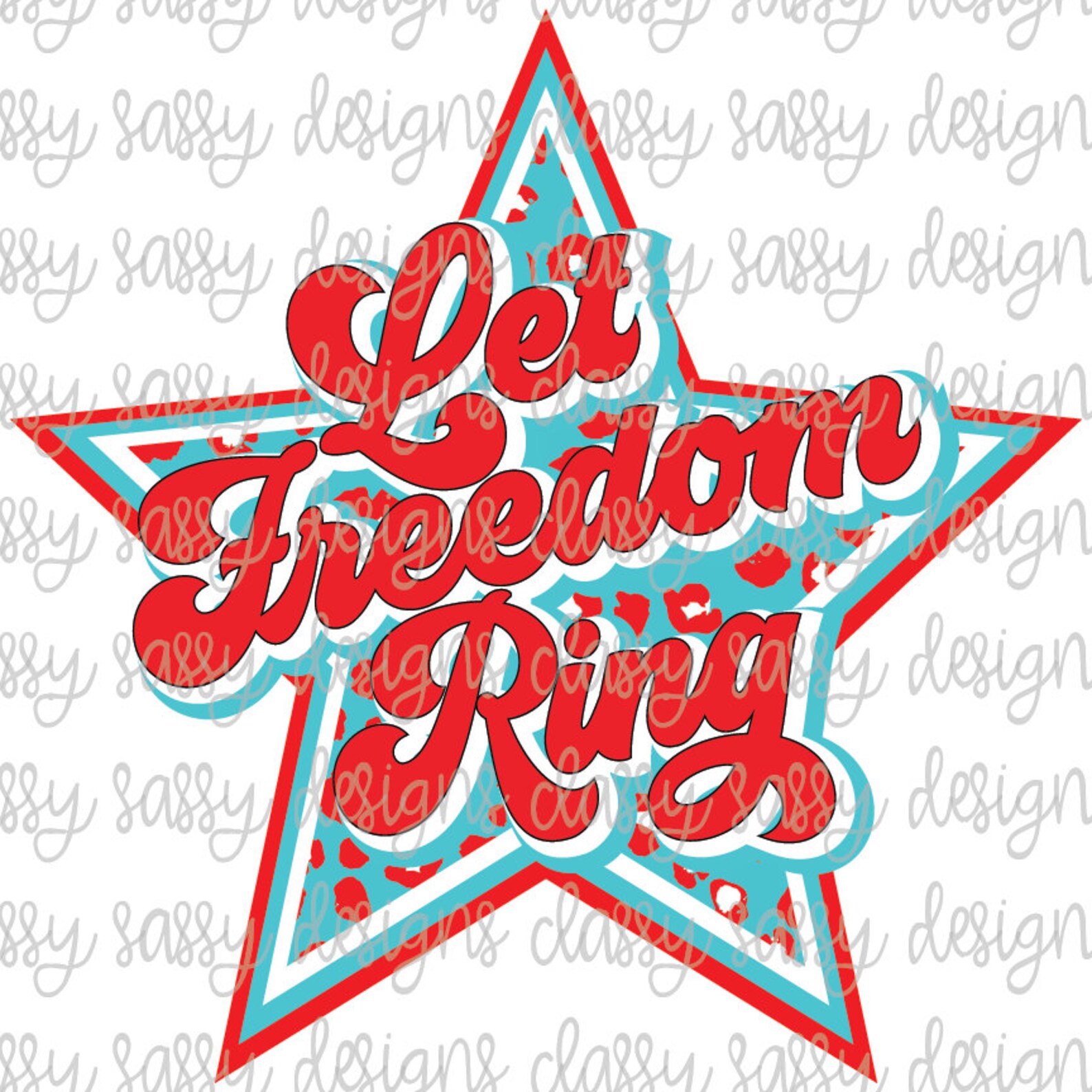 Let Freedom Ring America Red White Blue Leopard Patriotic 4th | Etsy