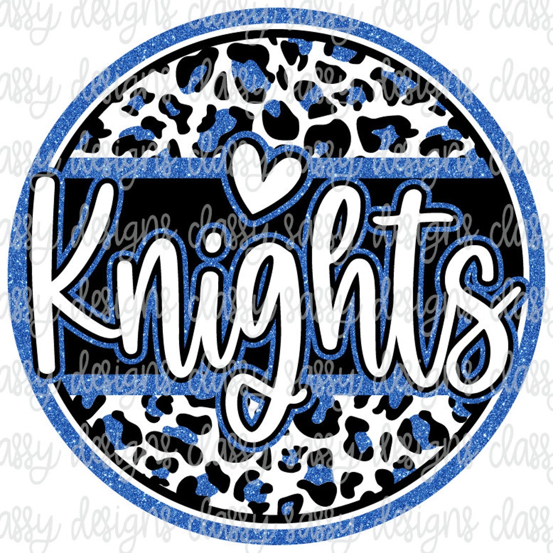 Knights Royal Blue Glitter School Mascot, School Spirit Png, Sports Png ...