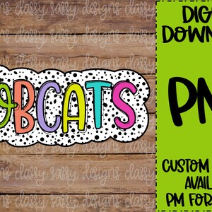 Bobcats School Mascot, School Spirit Png, Sports Png, Dots Background ...
