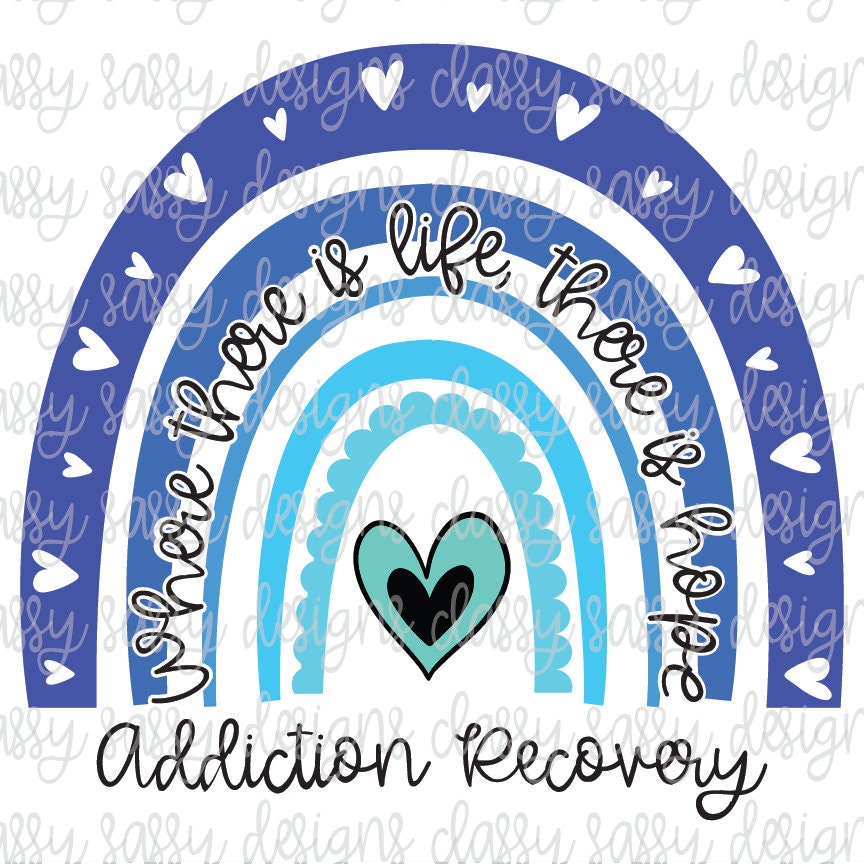 Addiction Recovery Awareness Rainbow Ribbon Blue Leopard - Etsy UK