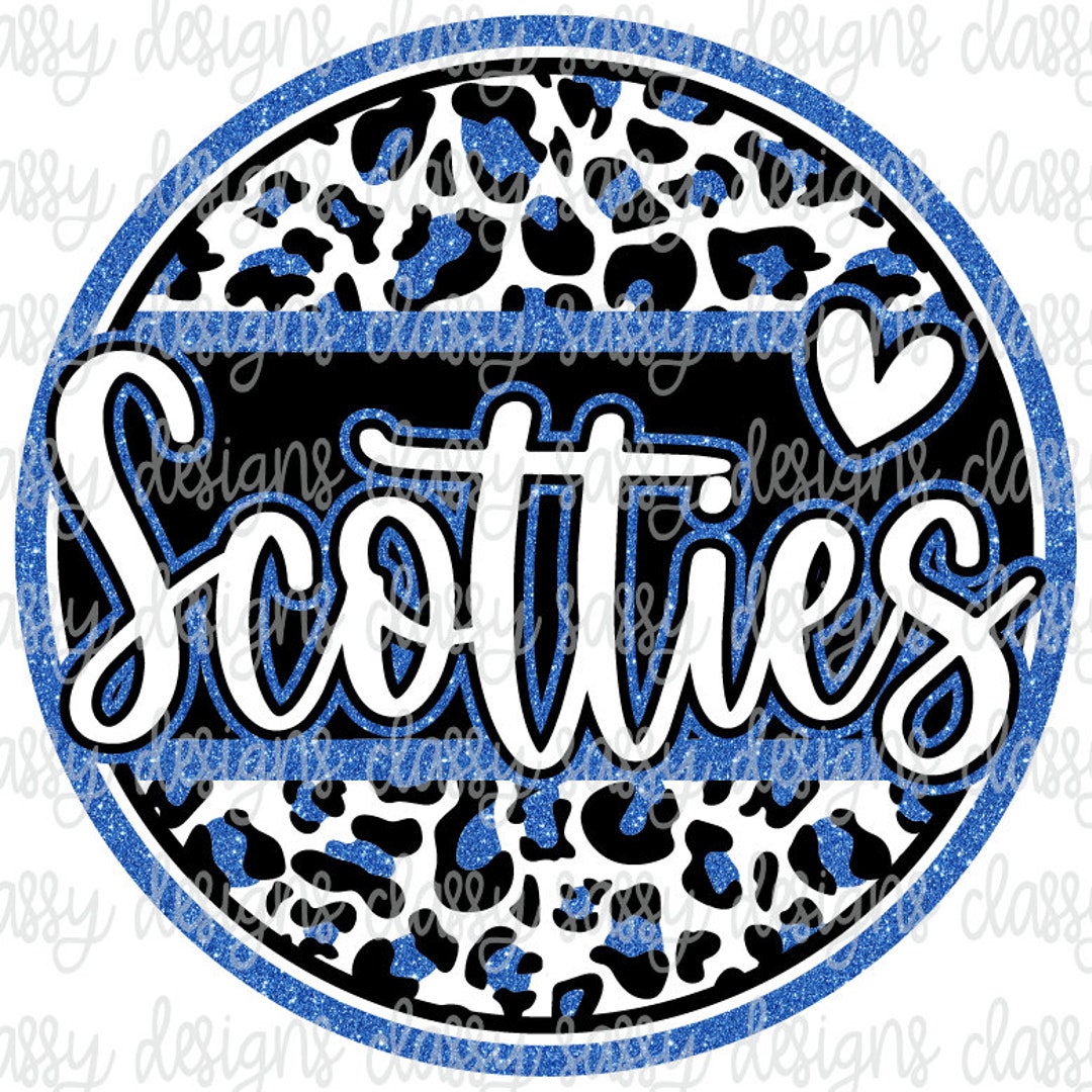 Scotties Royal Blue Glitter School Mascot, School Spirit Png, Sports ...