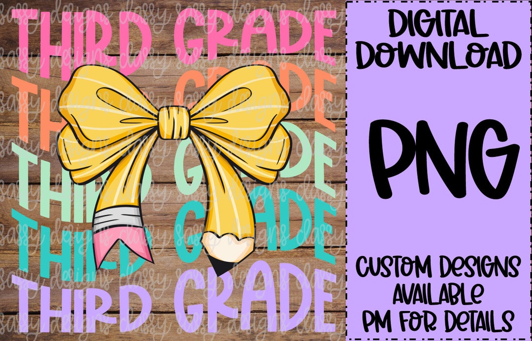 Third Grade, 3rd Grade, Pencil Bow, First Day of School, Back to School ...