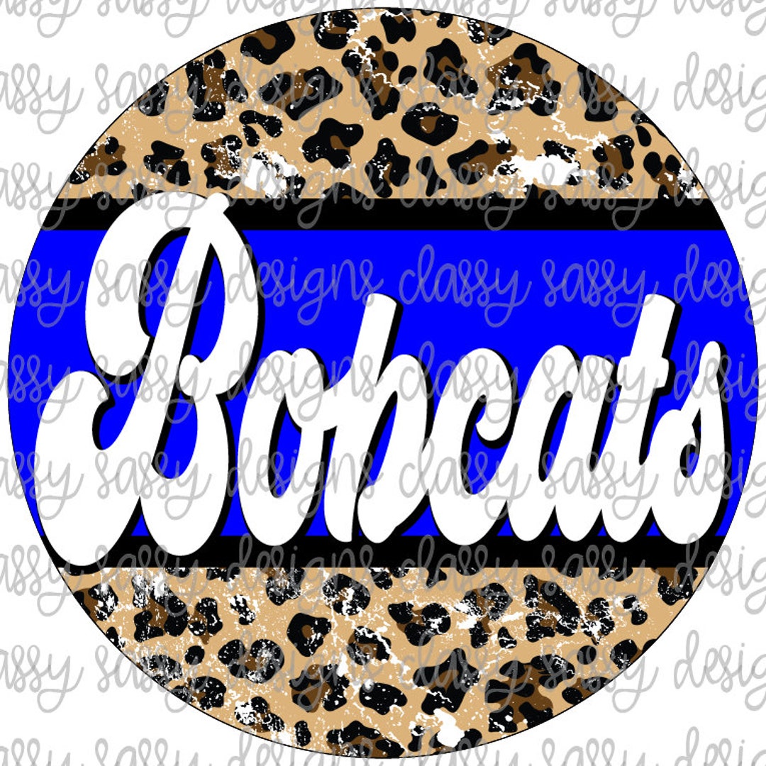 Bobcats Blue School Mascot Leopard Cheetah Animal Print PNG INSTANT ...