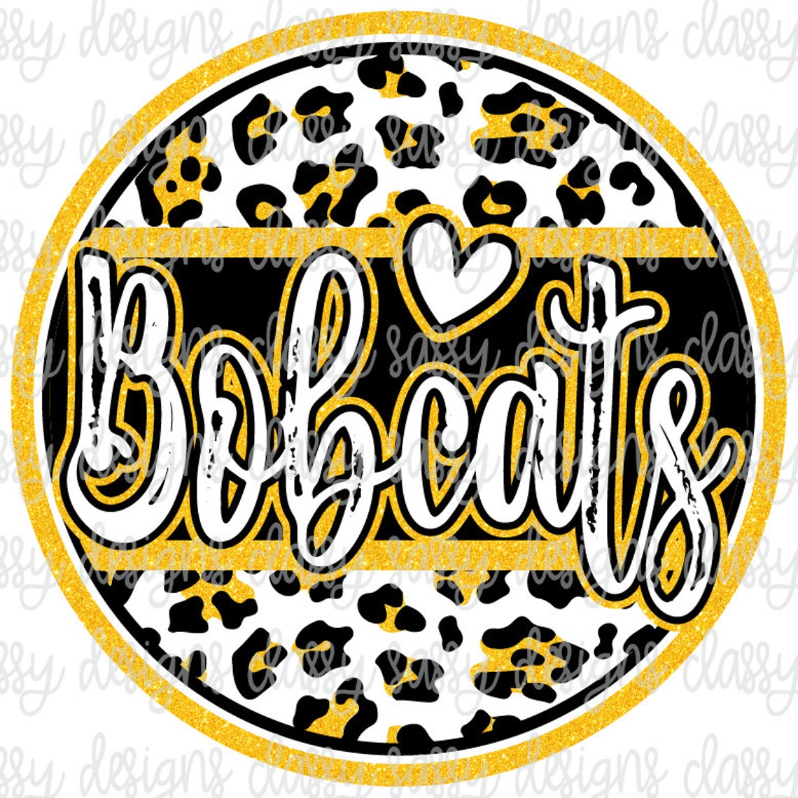 Bobcats Mustard Yellow Glitter School Mascot Leopard Cheetah - Etsy