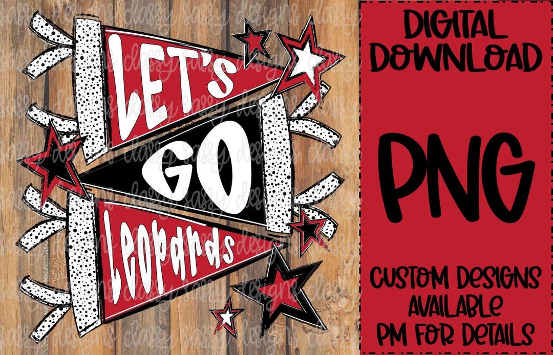 Let's Go Leopards Red School Mascot, Pennant, Banner, Doodle, School ...