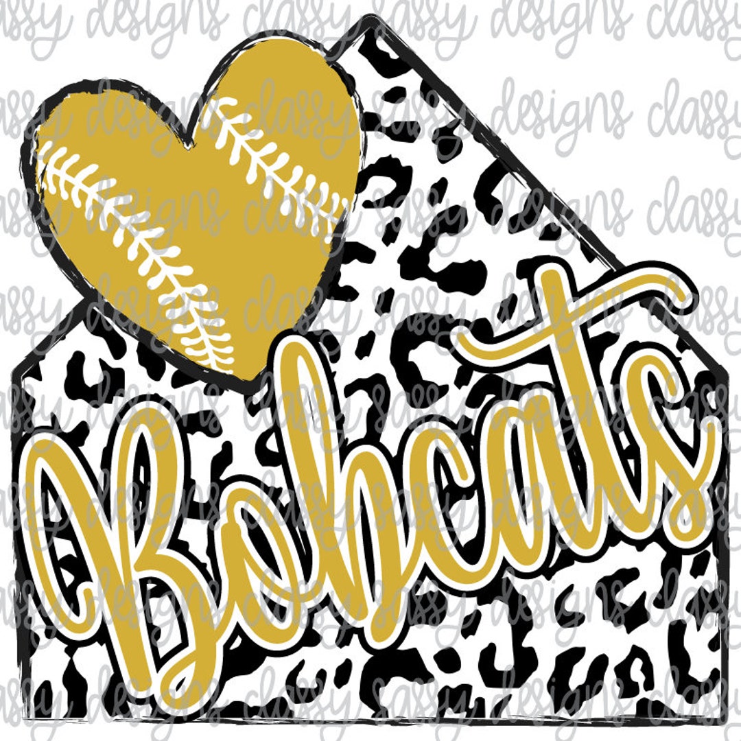 Bobcats Gold School Mascot Baseball Softball Leopard Cheetah PNG ...