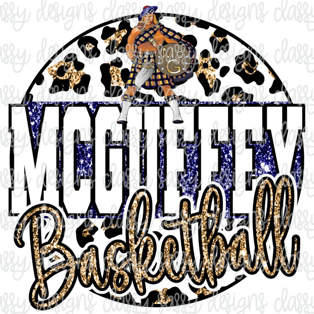 Mcguffey Basketball Navy and Gold Glitter School Mascot Leopard PNG ...