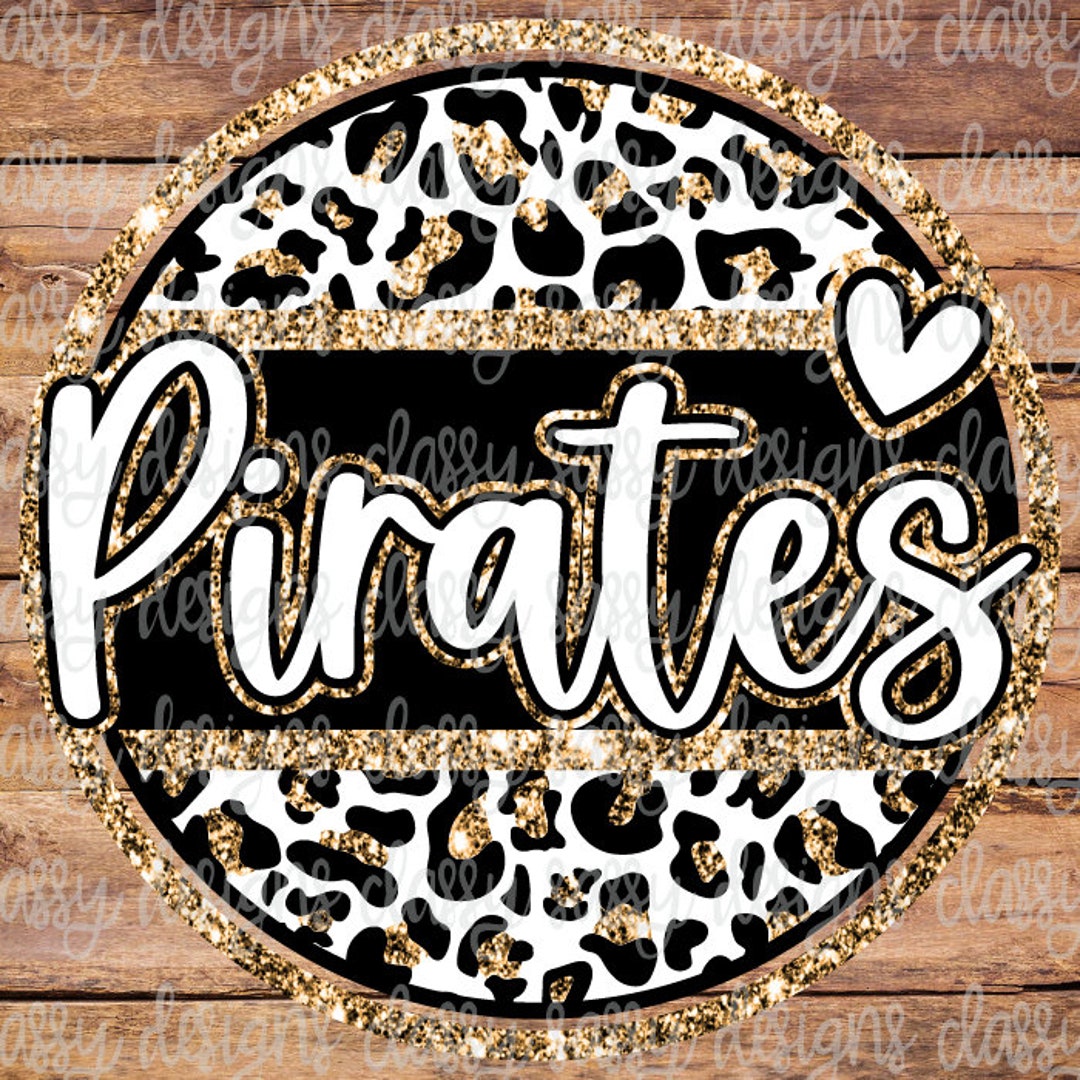 Pirates Gold Glitter School Mascot Leopard Cheetah Animal Print ...