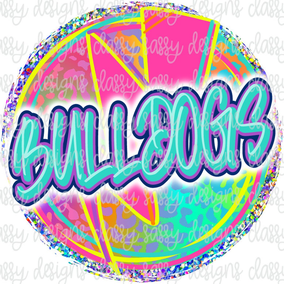 Bulldogs School Mascot, School Spirit Png, Neon Leopard Mascot, PNG ...