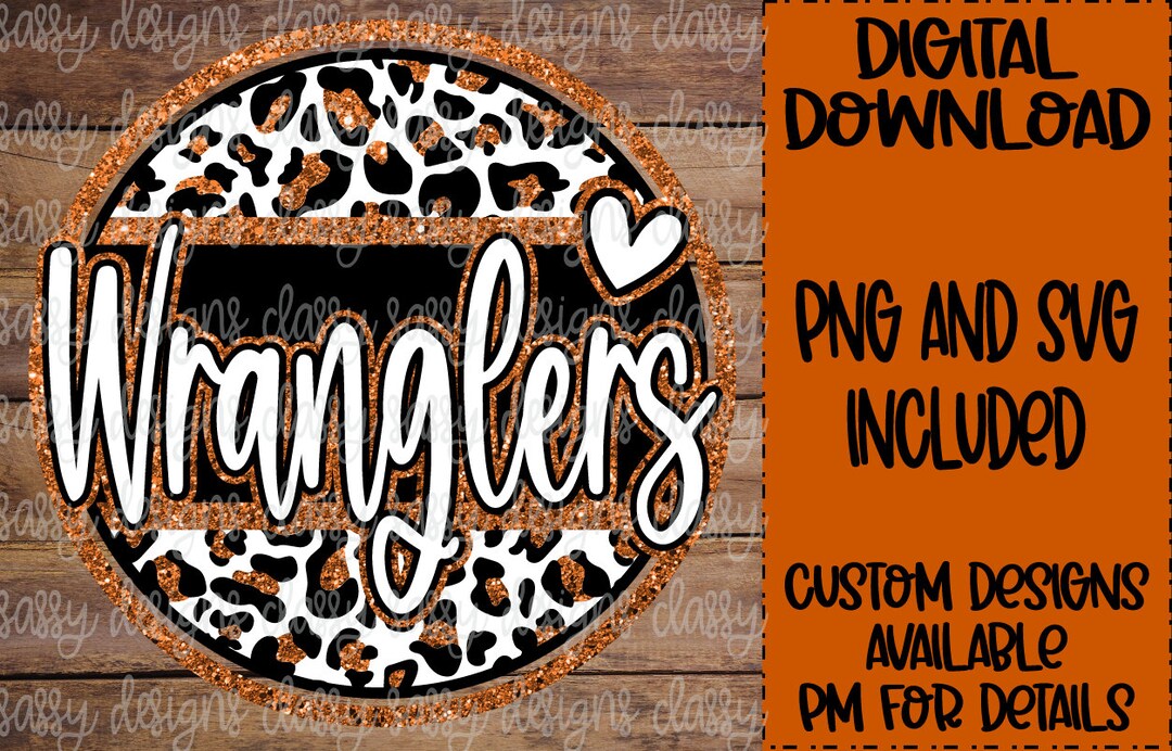 Wranglers Glitter School Mascot, School Spirit Png, Sports Png, Svg PNG ...