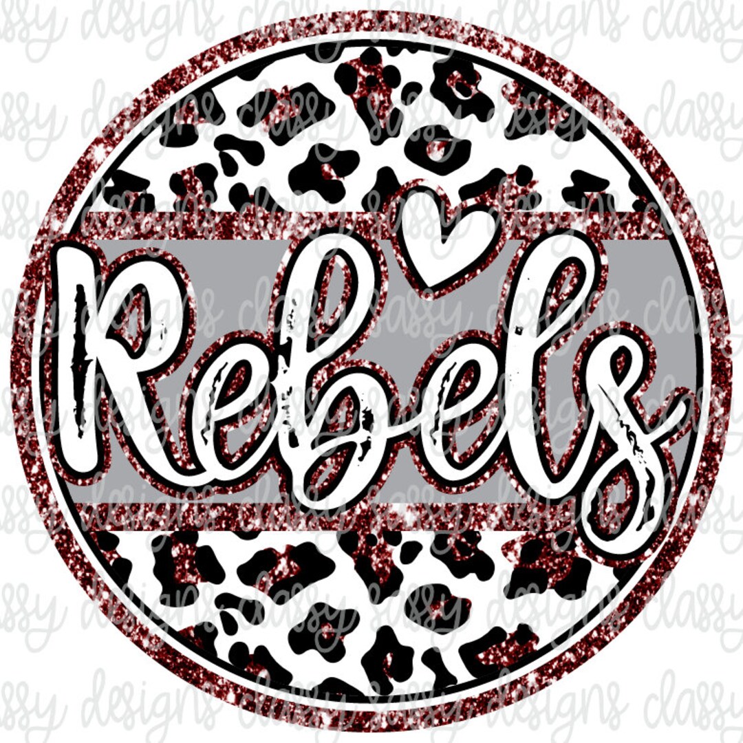 Rebels Maroon and Grey Glitter School Mascot, School Spirit Png, PNG ...