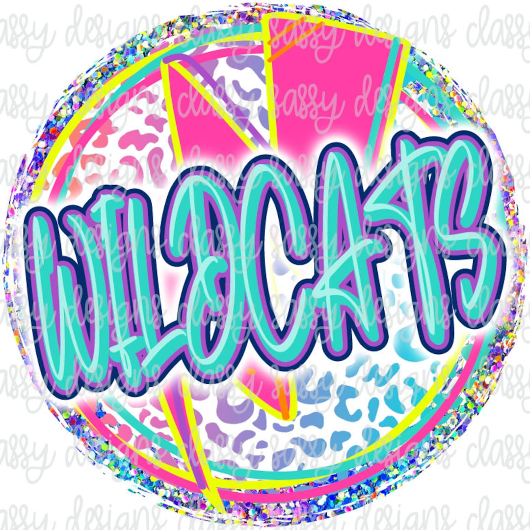 Wildcats School Mascot, School Spirit, Neon Leopard Mascot, Team Shirt ...