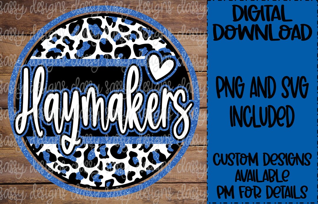 Haymakers Royal Blue Glitter School Mascot, School Spirit Png, Sports ...