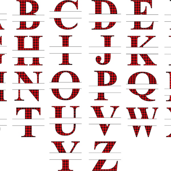 Plaid Alphabet - Etsy