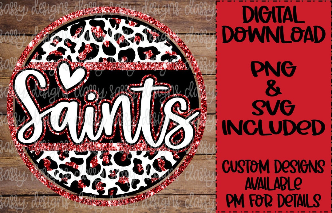 Saints Red Glitter School Mascot, School Spirit Png, Sports Png, Svg ...