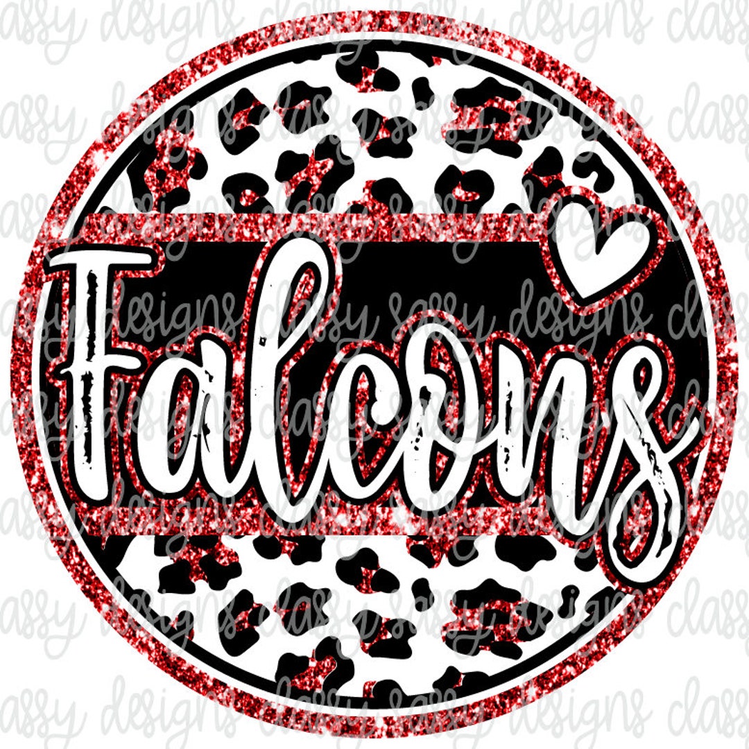 Falcons Red Glitter School Mascot Leopard Cheetah Animal Print ...