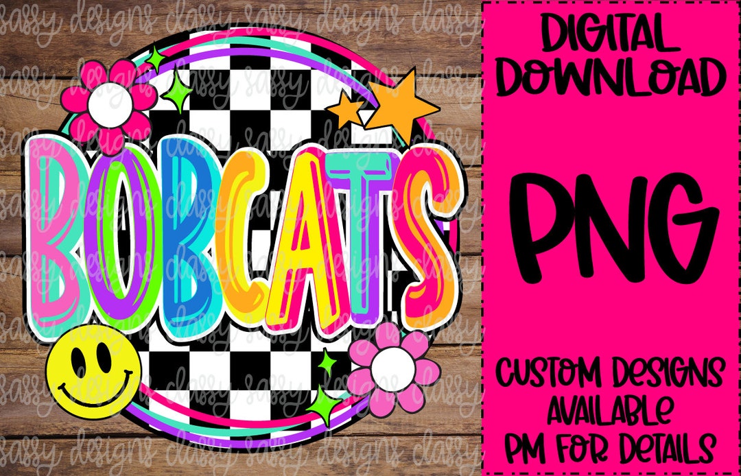 Bobcats School Mascot, Checker Circle, School Spirit Png, Sports Png ...