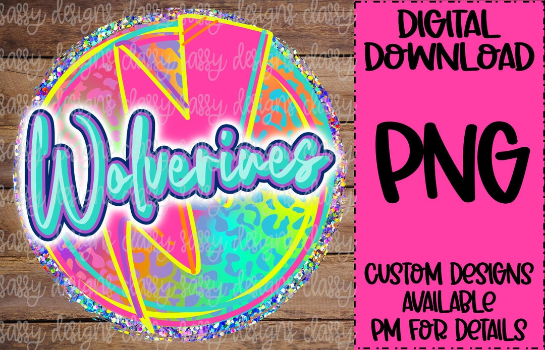 Wolverines School Mascot, Neon Leopard, School Spirit Png, Sports Png ...