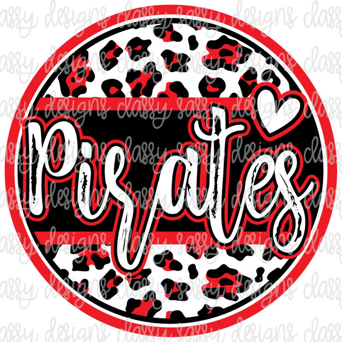 Pirates Red Glitter School Mascot Leopard Cheetah Svg PNG - Etsy