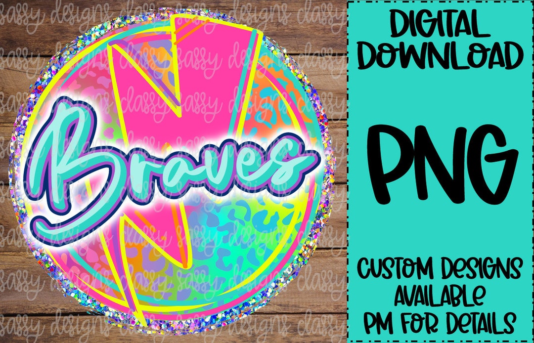 Braves Mascot, Neon Leopard Print (PNG Digital Download) - Etsy