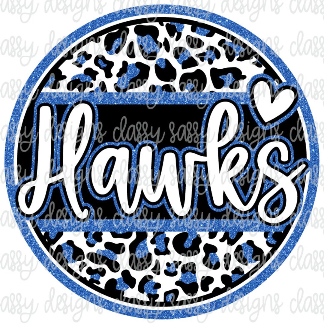 Hawks Royal Blue Glitter School Mascot, School Spirit Png, Sports Png ...