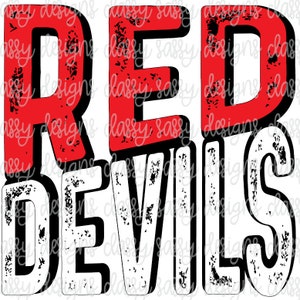 Red Devils School Mascot Name Pastel Svg PNG INSTANT DOWNLOAD Print and ...
