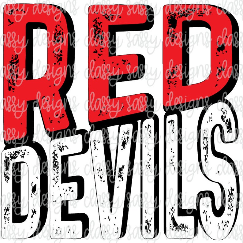 Red Devils School Mascot Name Pastel Svg PNG INSTANT DOWNLOAD Print and ...