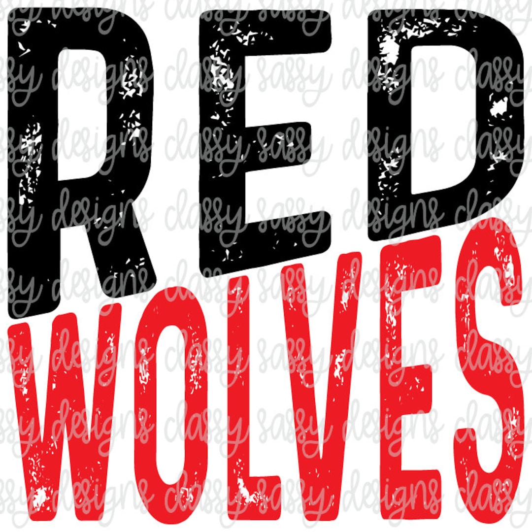 Red Wolves Red School Mascot Name Pastel Svg PNG INSTANT DOWNLOAD Print ...