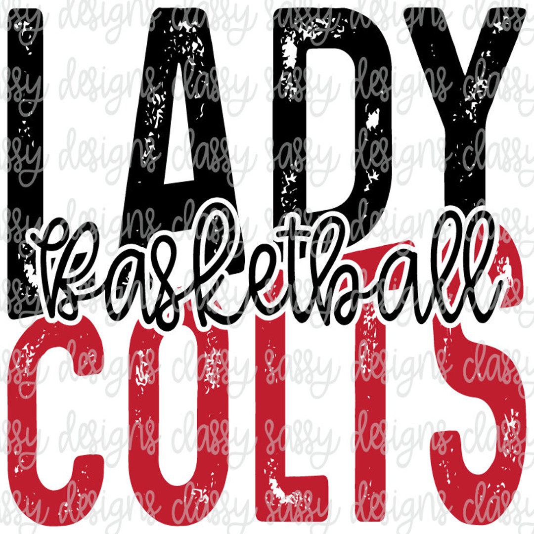 Lady Colts Basketball Red School Mascot, School Spirit Png, Sports Png ...