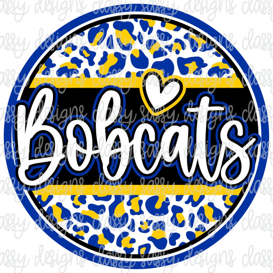 Bobcats Blue and Yellow School Mascot, School Spirit Png, Sports Png ...
