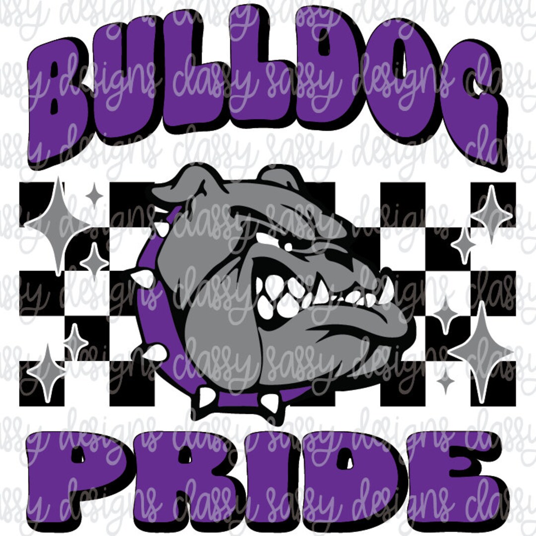 Bulldog Pride Checkers Mascot, School Spirit, Team Shirt, Svg PNG ...