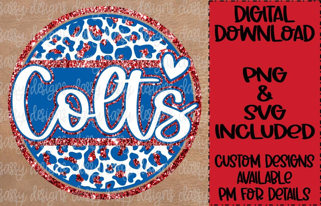 Colts Royal Blue and Red Glitter School Mascot, School Spirit Png, Svg ...