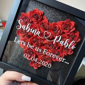 Personalized Photo Flower Shadow Box for Anniversary Valentine's Day - Etsy