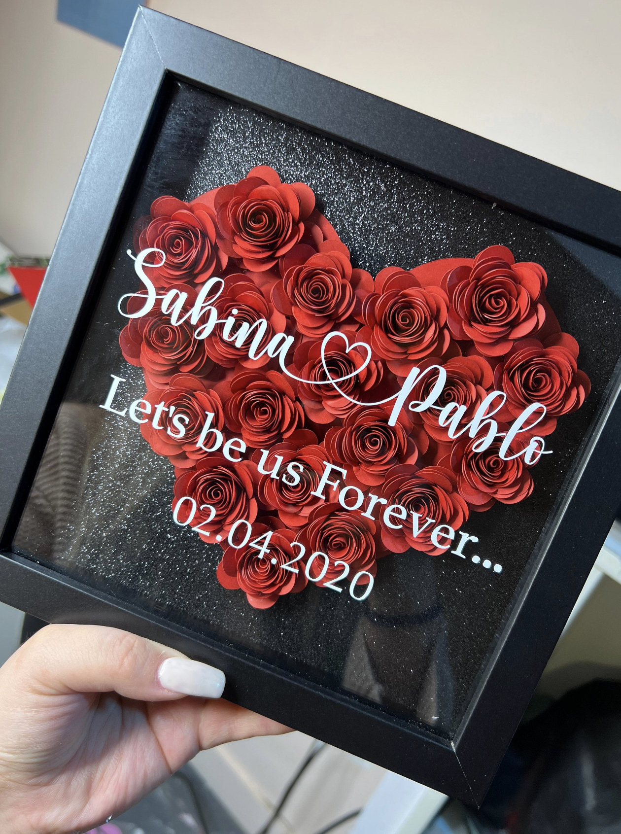 Personalized Photo Flower Shadow Box for Anniversary Valentine's Day - Etsy