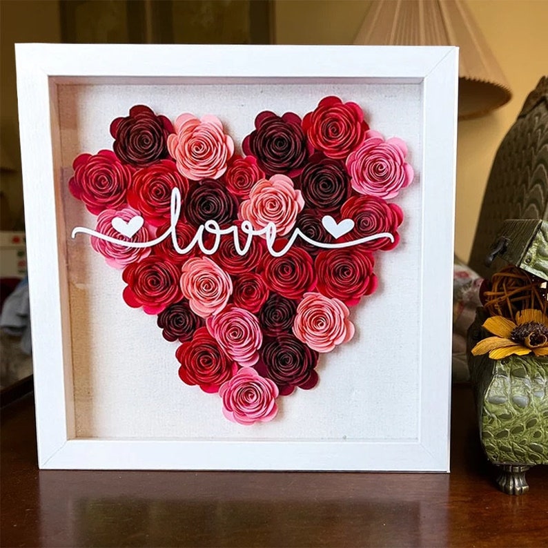 Personalized Photo Flower Shadow Box for Anniversary Valentine's Day - Etsy