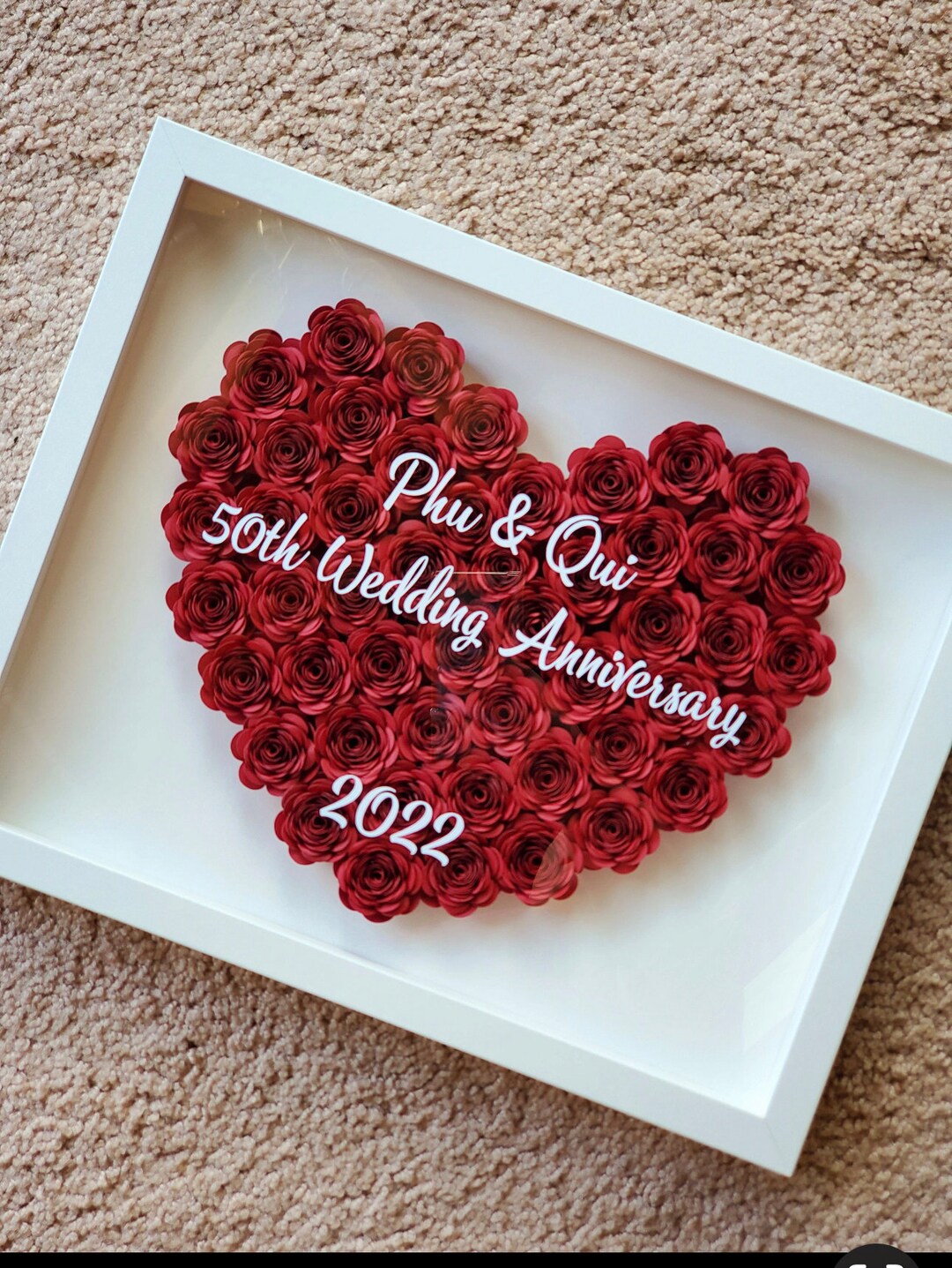 Personalized Photo Flower Shadow Box for Anniversary Valentine's Day - Etsy