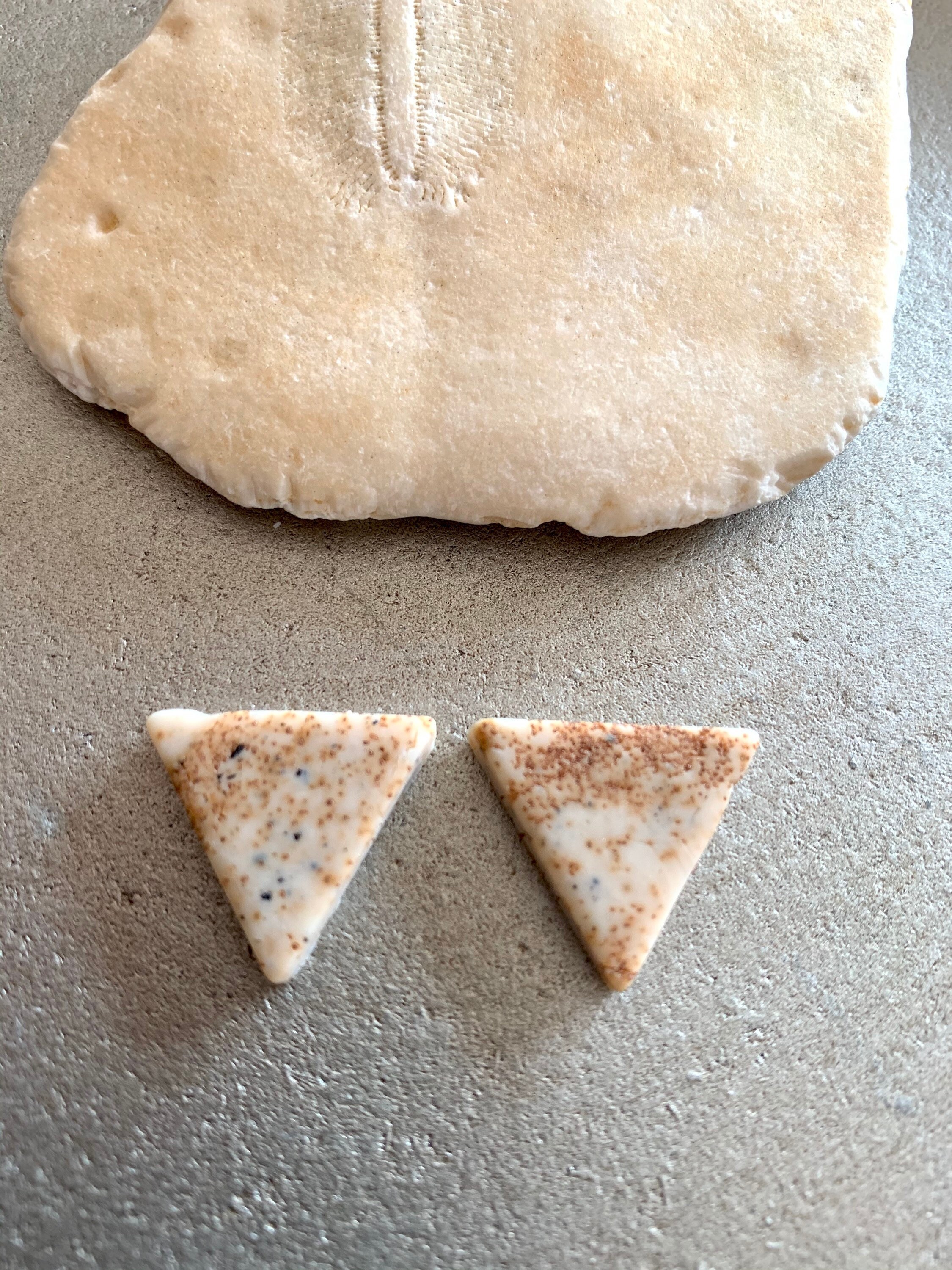 Sand Triangle Stud Earrings Geometric Stud Earrings Modern - Etsy